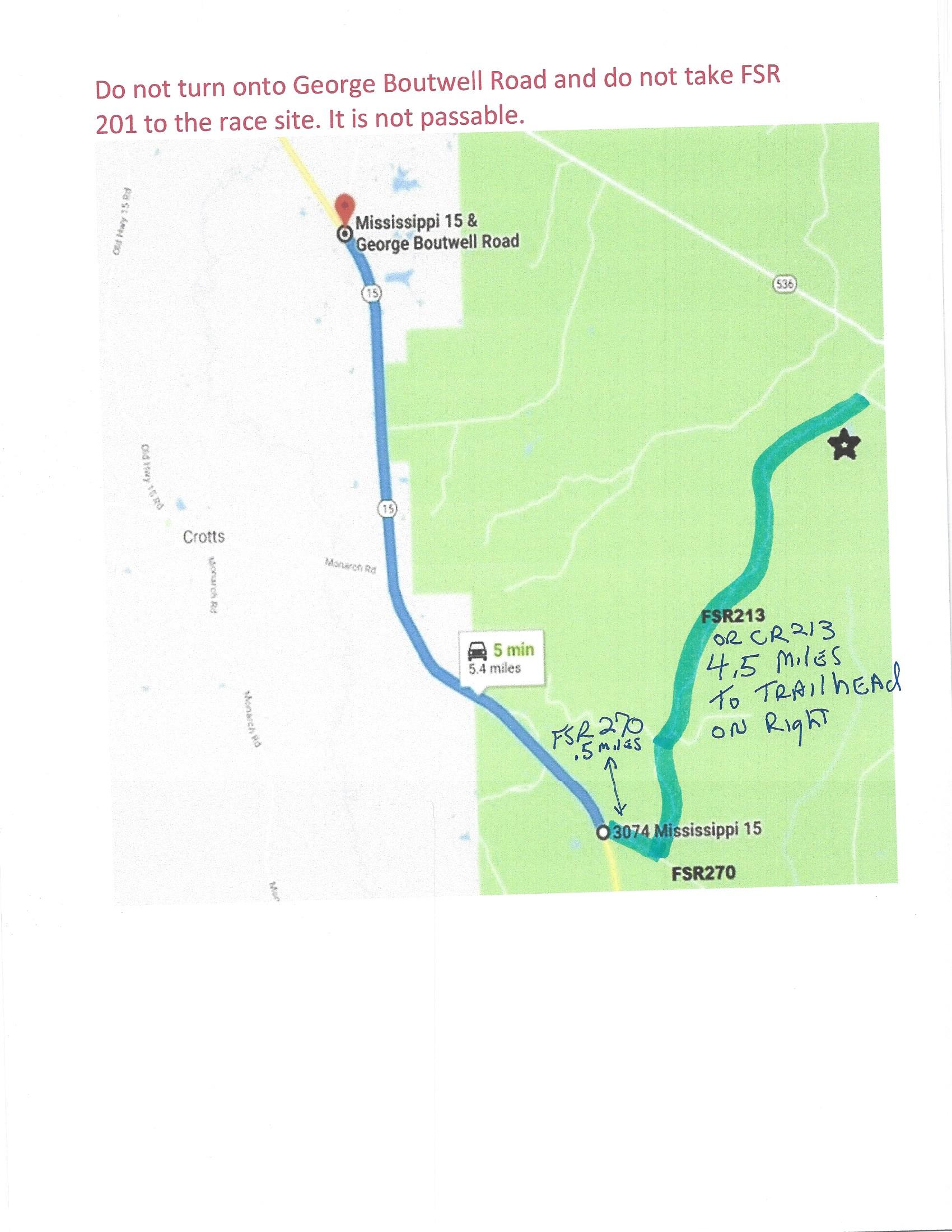 Mississippi 50 Trail Run Instructions